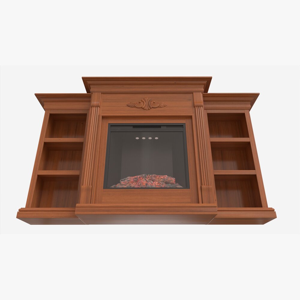Electric Fireplace Glazed Pine Jennifer 3D model - Download Living Room ...