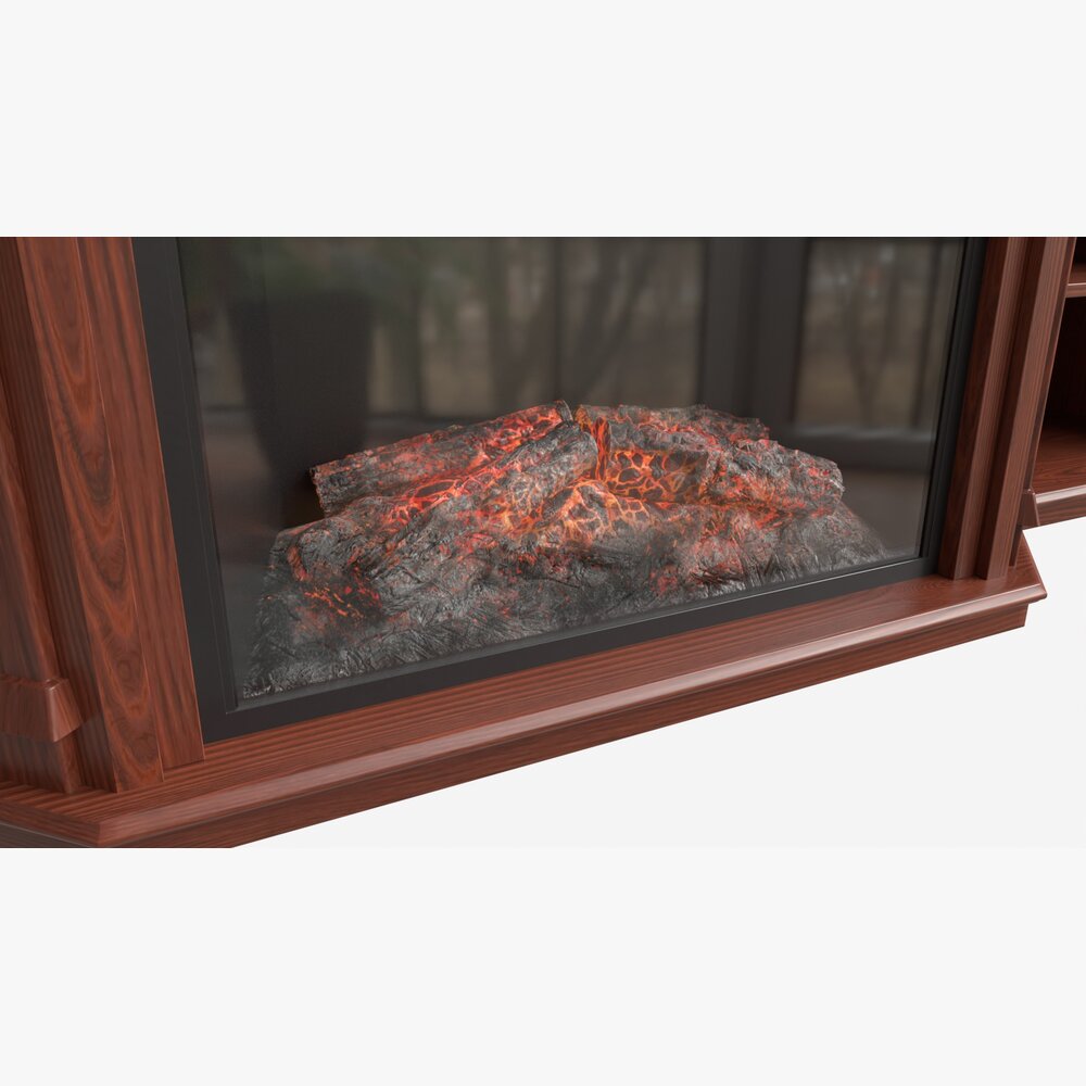 Electric Media Fireplace Wood Valmont 3D model - Download Living Room ...