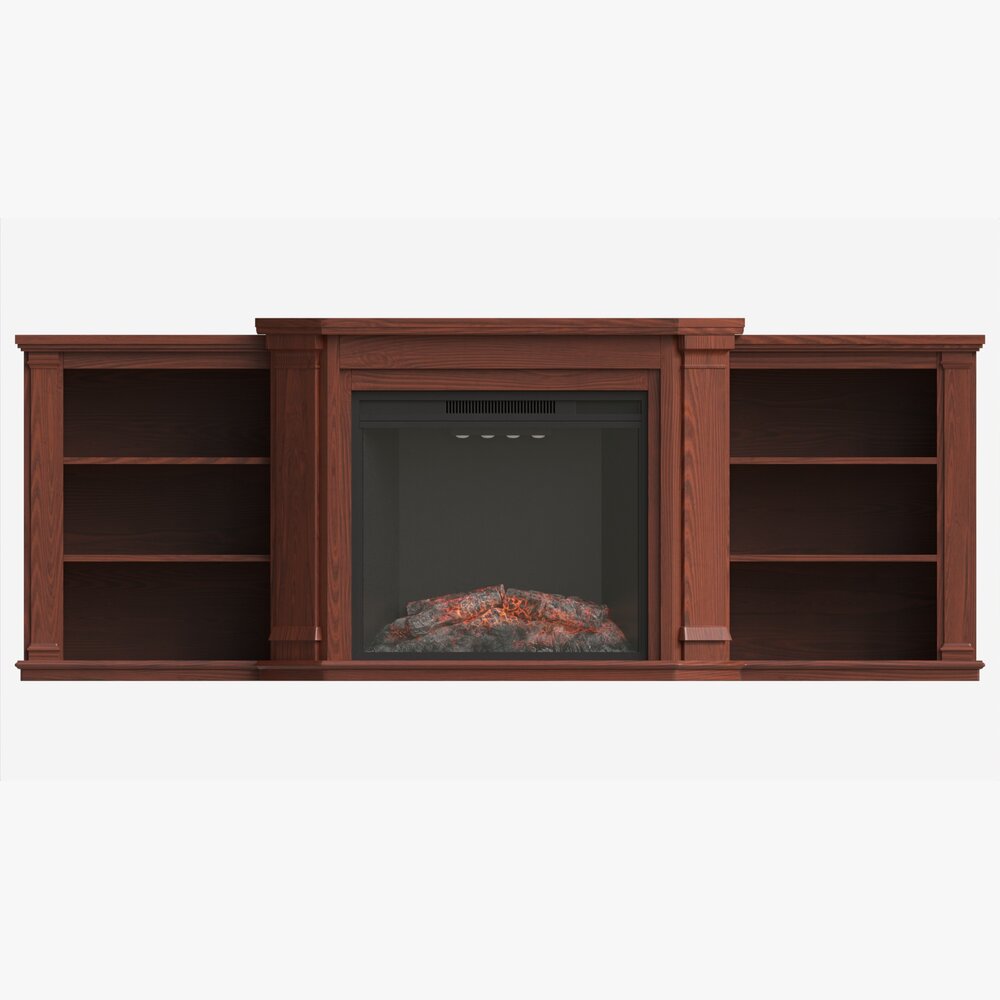 Electric Media Fireplace Wood Valmont 3D model - Download Living Room ...