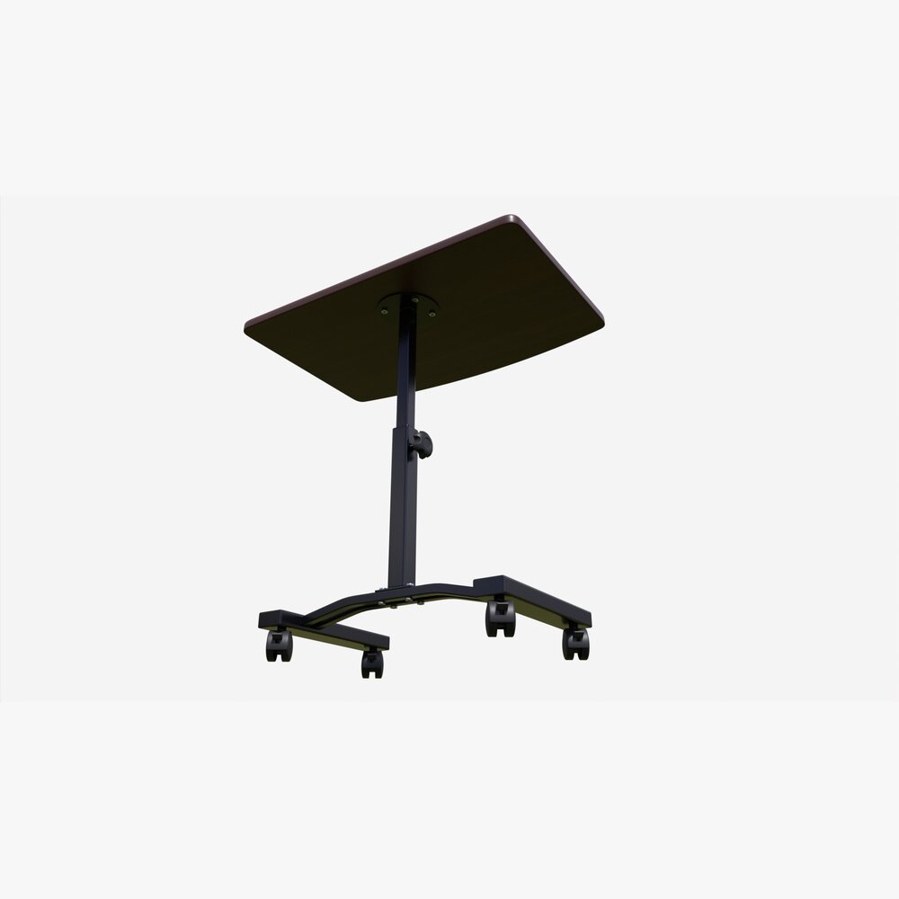 Laptop Cart Desk With Adjustable Height 3D model - Download Table on ...