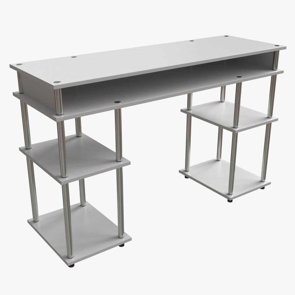 Student Shelves Desk 3D model - Download Table on 3DModels.org