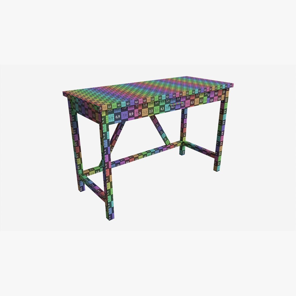 Wood Computer Writing Desk 3D model - Download Table on 3DModels.org