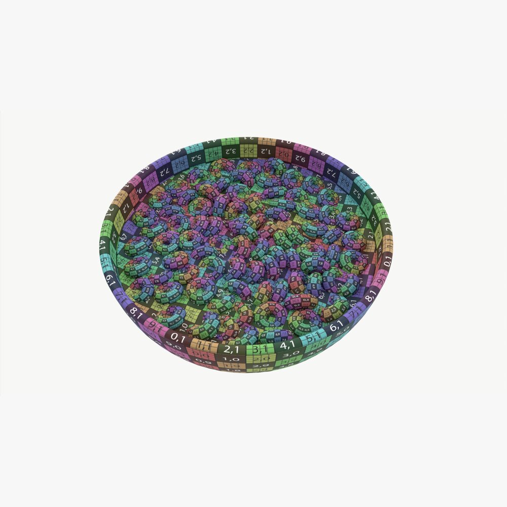 Bowl Of Colored Cheerios With Milk 3D model - Download Meal on 3DModels.org