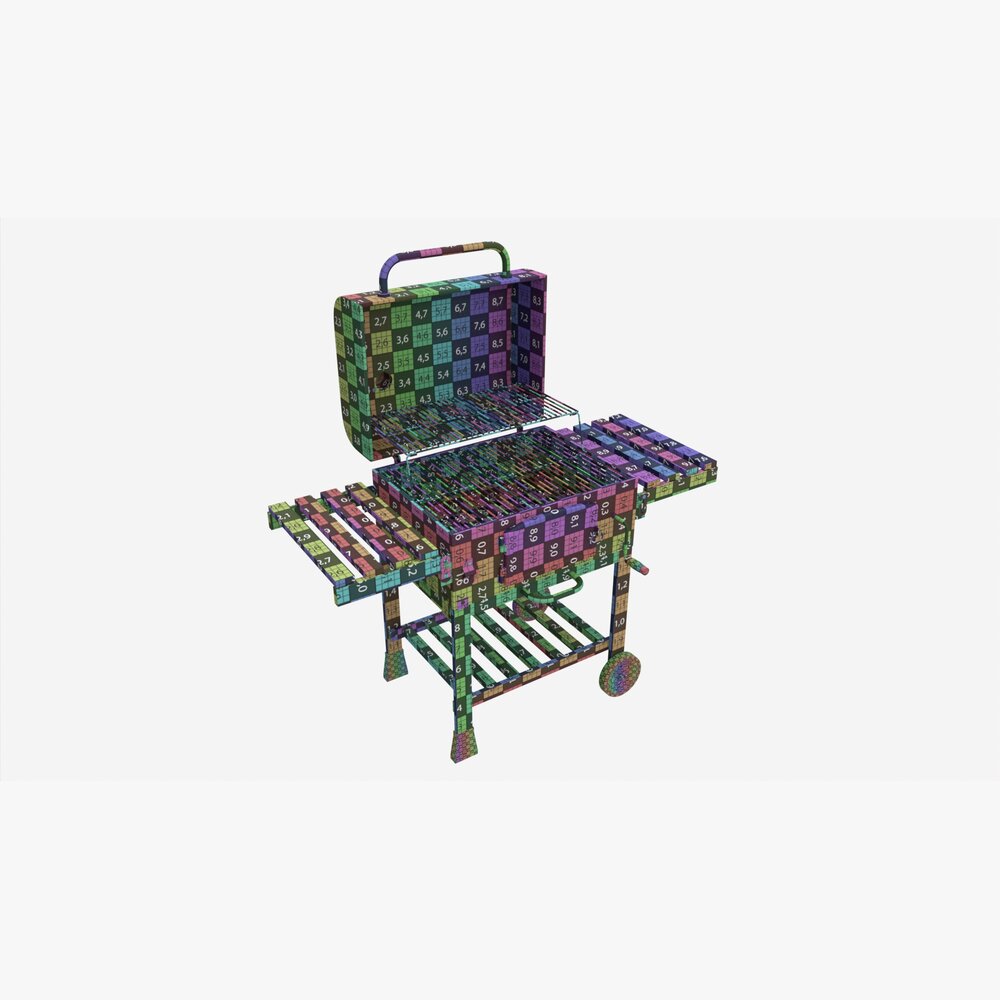 Outdoor Barbecue Charcoal Portable Grill 3D model - Download Appliances ...