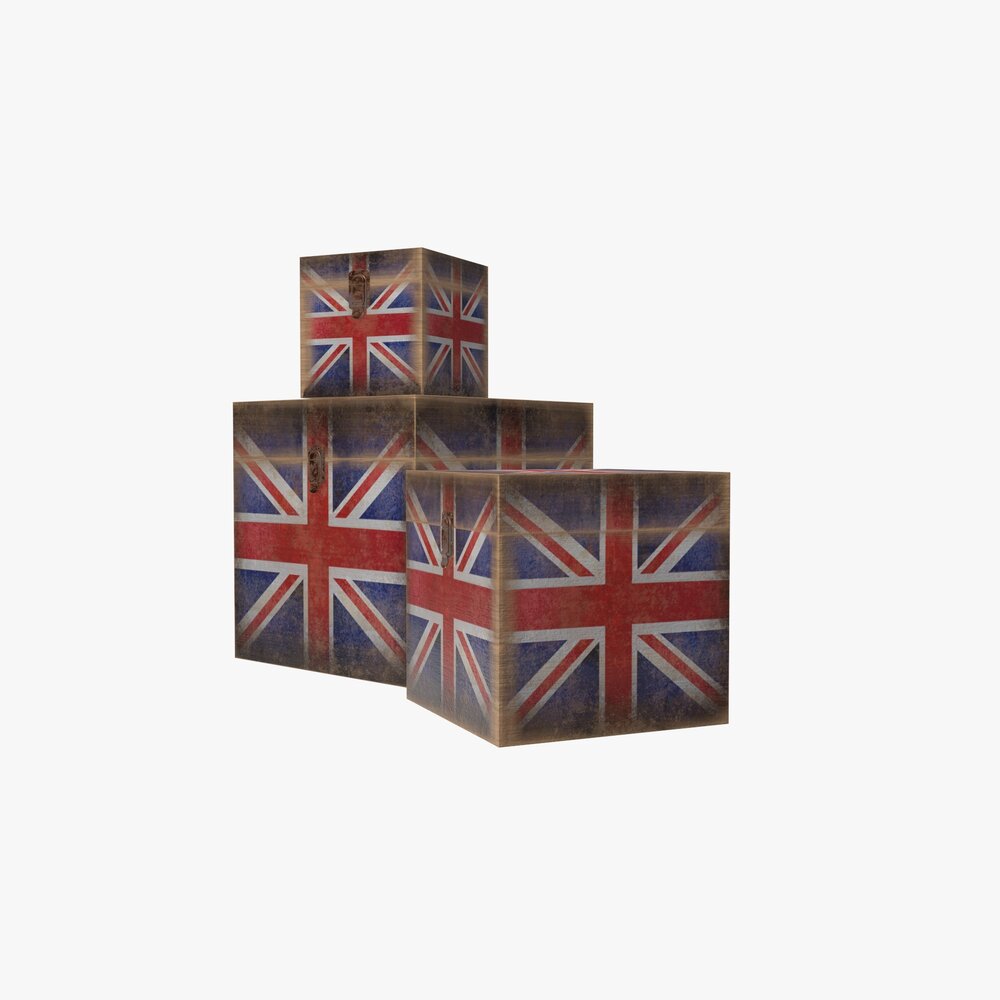Baúles De Madera Con Diseño Union Jack Modelo 3D - Descargar Embalaje y ...