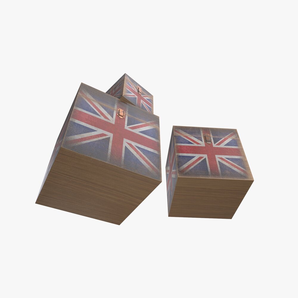 Baúles De Madera Con Diseño Union Jack Modelo 3D - Descargar Embalaje y ...