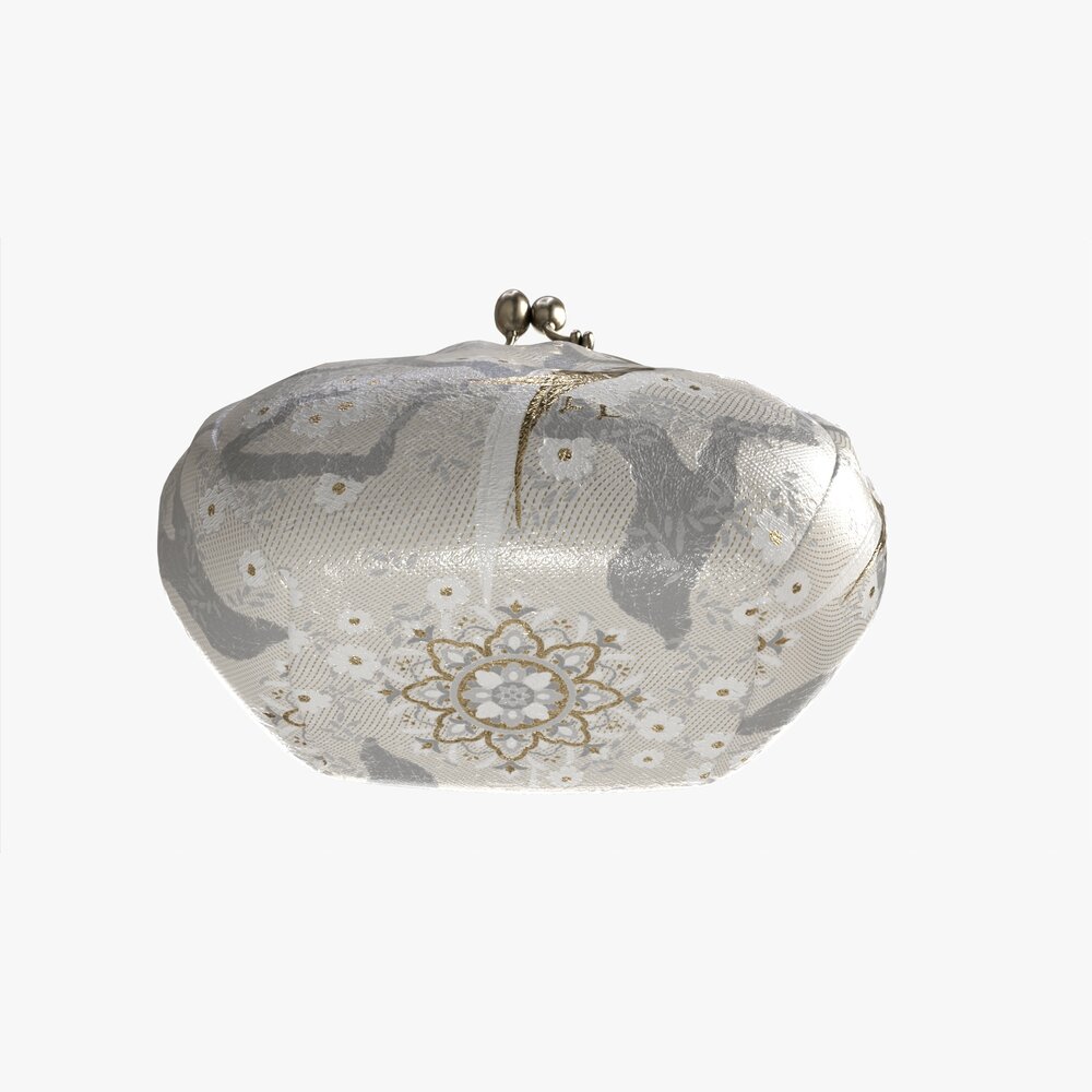 Floral Fabric Coin Purse with Gold Clasp 3D model - Download ...