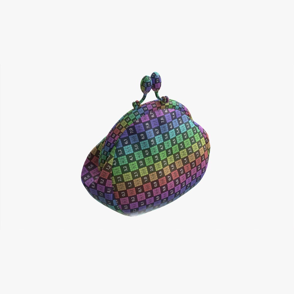 Floral Fabric Coin Purse with Gold Clasp 3D model - Download ...