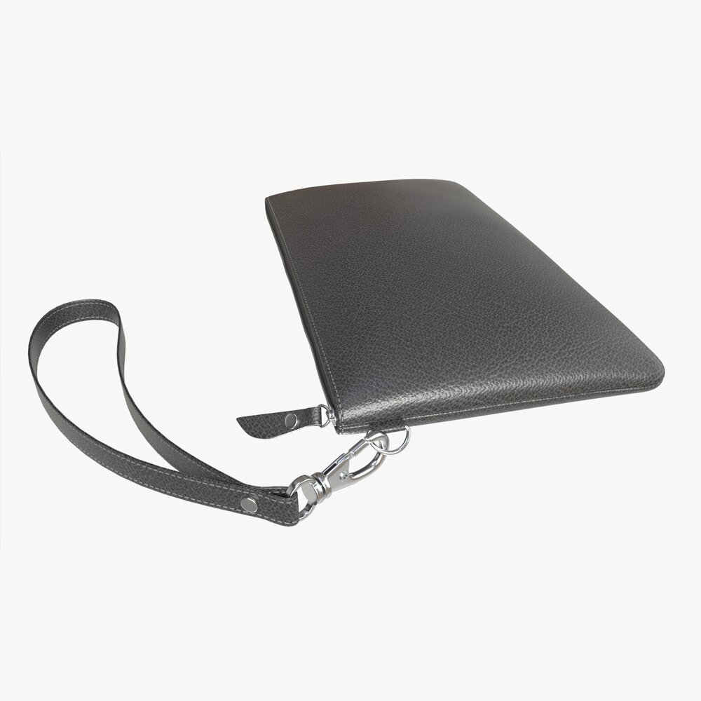 Leather Wallet For Women With Wrist Strap 3D model - Download ...