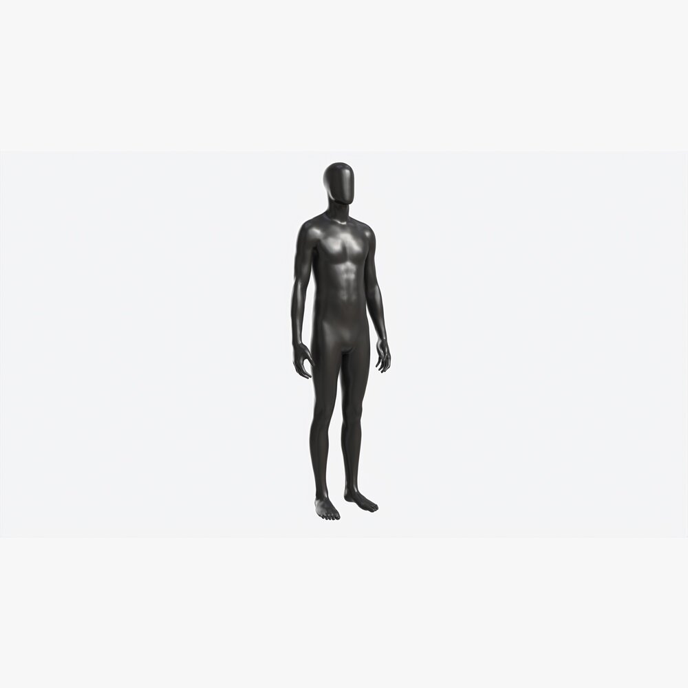 Male Full Body Mannequin Black Plastic 3D model - Download Accessories ...