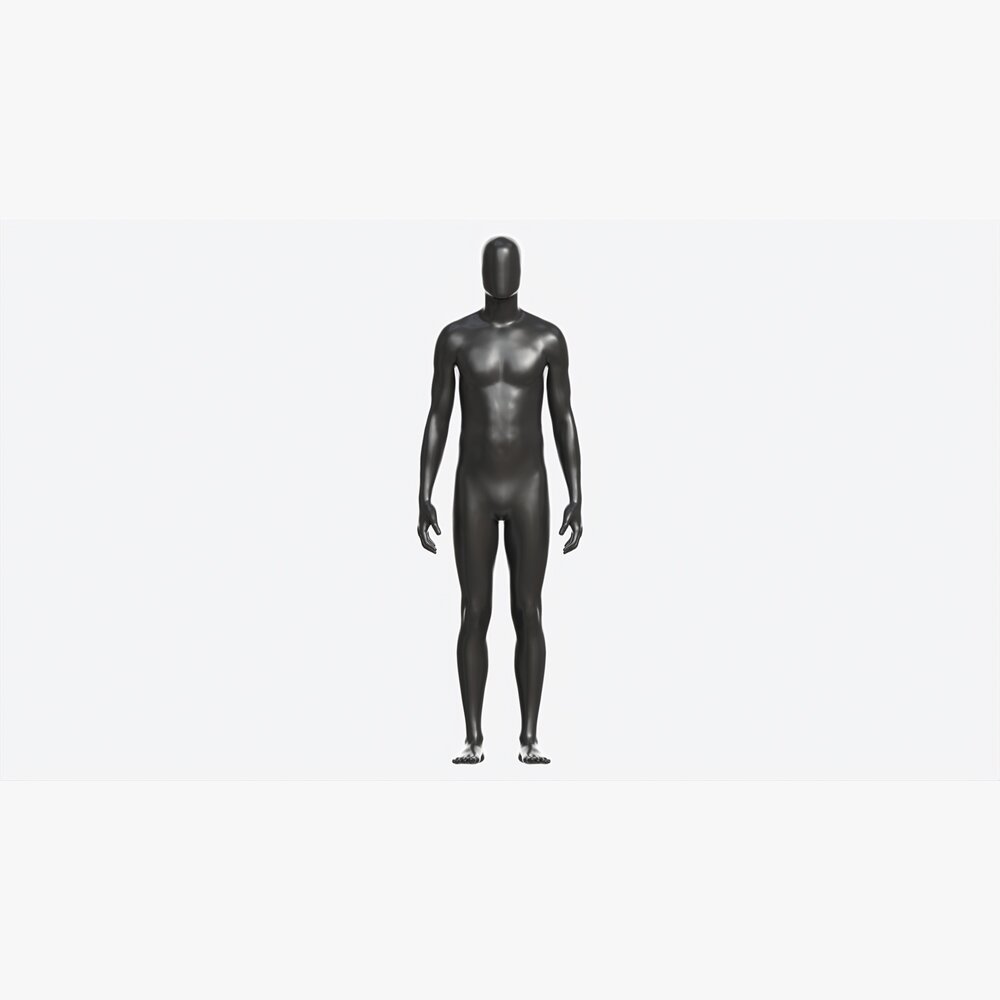 Male Full Body Mannequin Black Plastic 3D model - Download Accessories ...