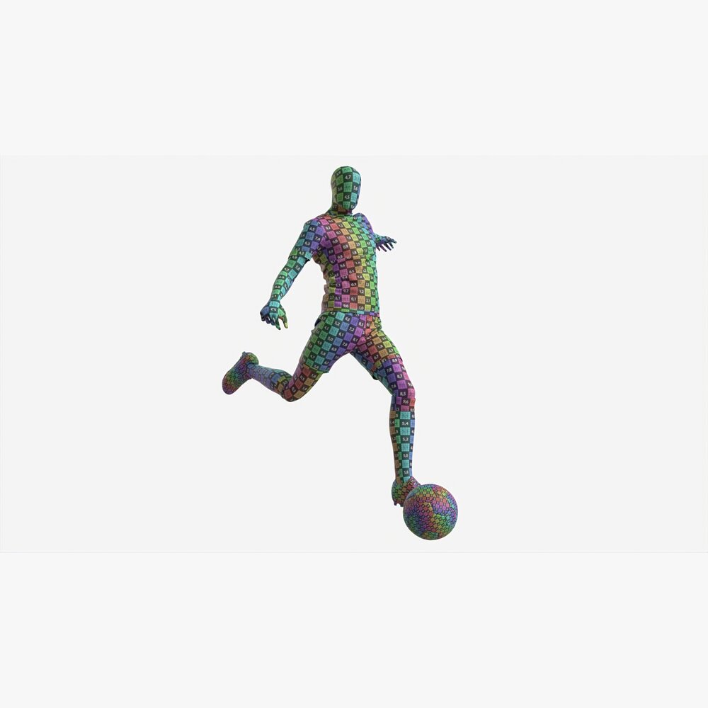 Soccer Player Mannequin in Orange Jersey Kicking 3D model - Download ...