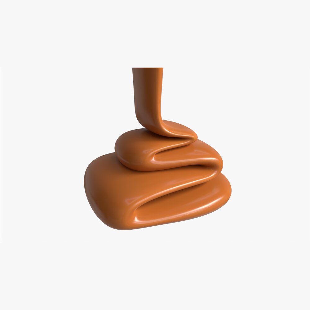 Melted Creme Caramel 03 3D model - Download Dessert on 3DModels.org