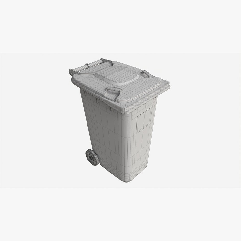 Mobile Waste Container 240 L 3D model - Download Street elements on ...