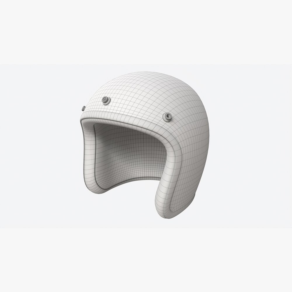 Open Face Vintage Scooter Helmet 3D model - Download Sports Equipment ...