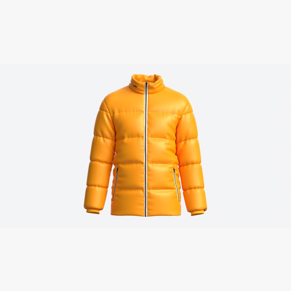 Quilted Jacket For Men Mockup Yellow 3D model - Download Coats on ...