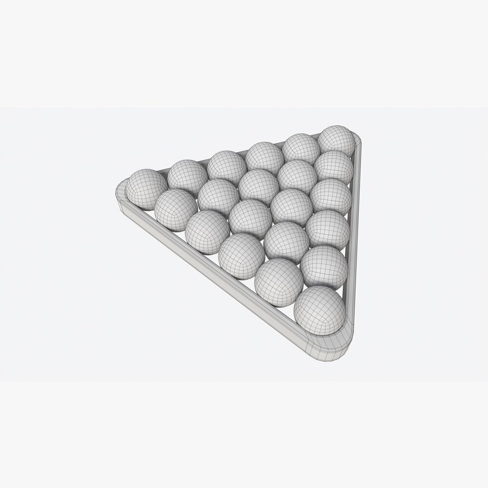 Snooker Ball Set With Triangle 3D model - Download Sports Equipment on ...