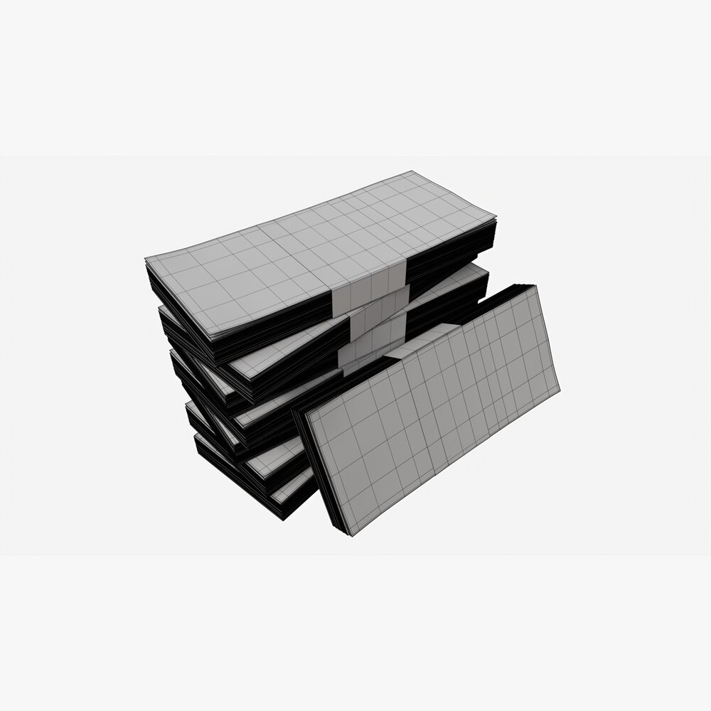 American Dollar Bundles Medium Set 3D model - Download Coins, Banknotes ...
