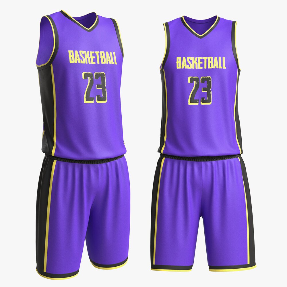 Basketball Uniform Set Purple 3D模型 - 下载 运动器材 on 3DModels.org