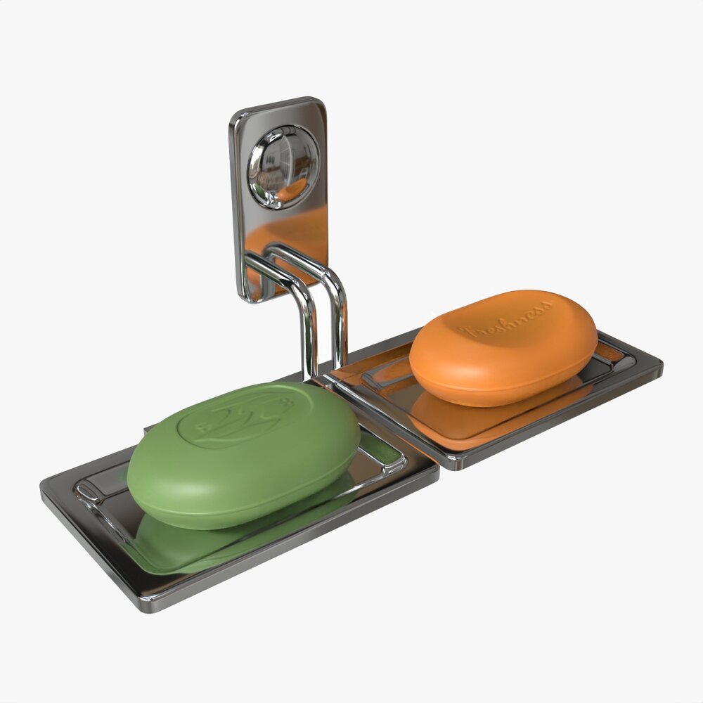 Bathroom Double Soap Holder 01 3D model - Download Shelving on 3DModels.org