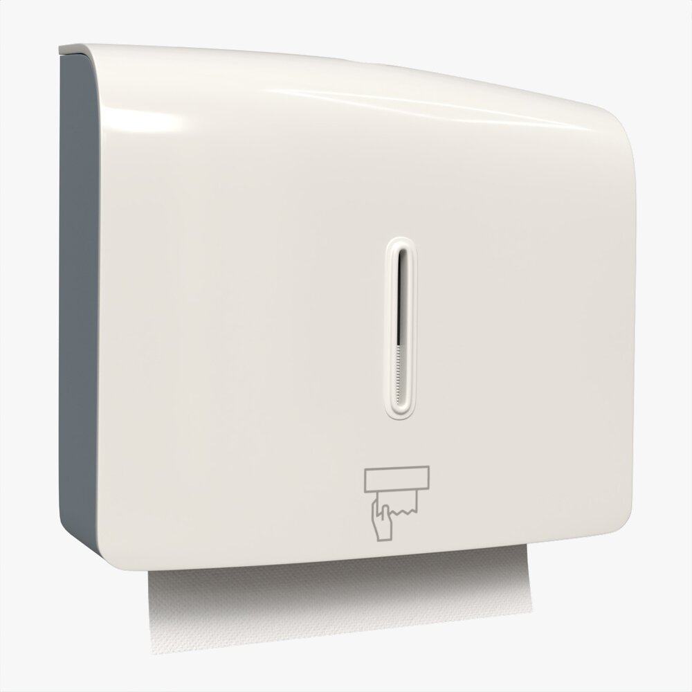 Bathroom Tissue Dispenser Wall-Mounted 3D model - Download Bathroom ...