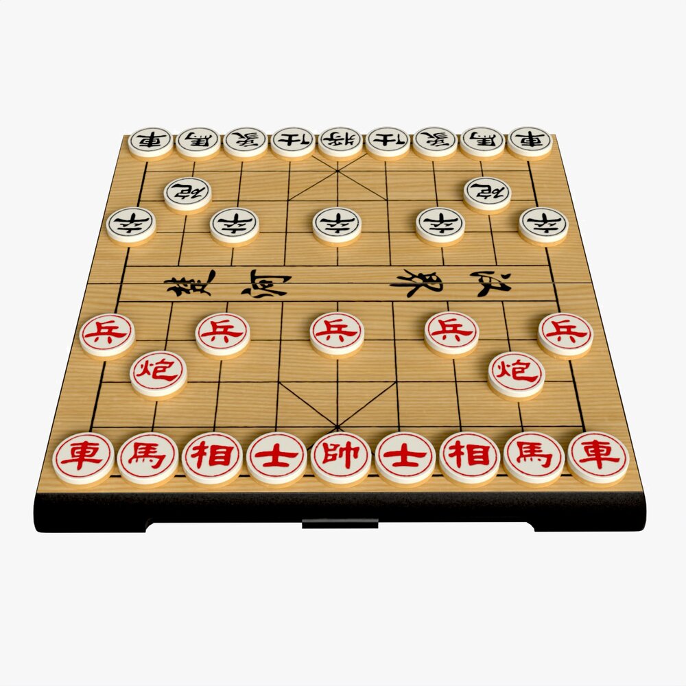 Chinese Chess Xiangqi Board Table Strategy Game 3D model - Download ...