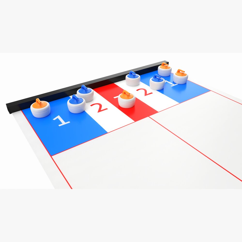 Curling Rink with Stones and Target 3D model - Download Sports ...