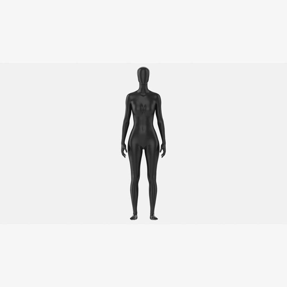 Female Mannequin Black Plastic Full Length 3D model - Download ...