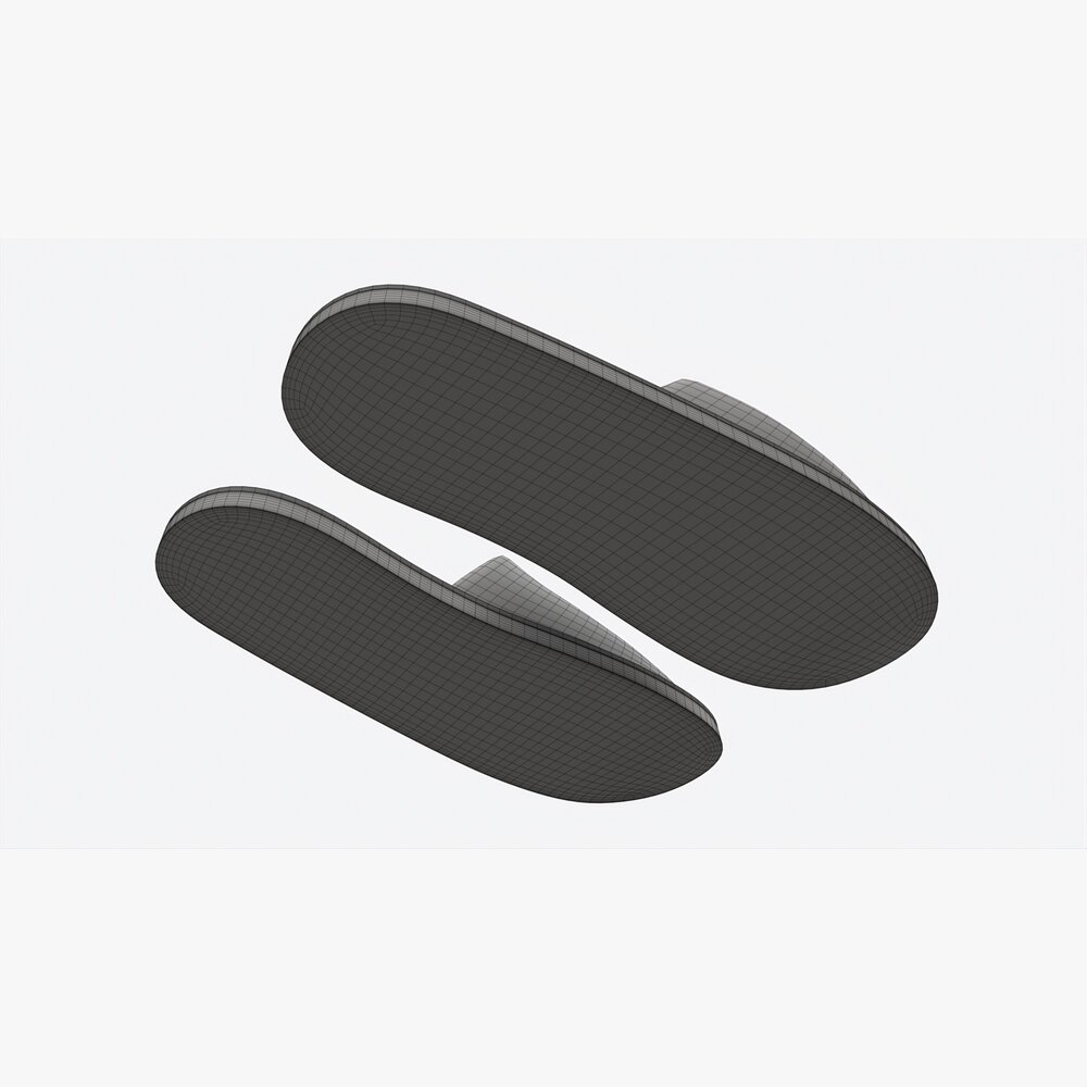 Foam Padded Home Slippers 3D model - Download Shoes on 3DModels.org