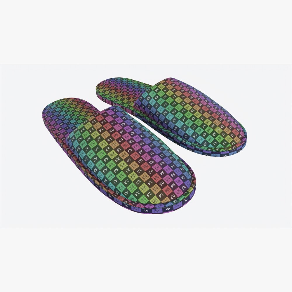 Foam Padded Home Slippers 3D model - Download Shoes on 3DModels.org