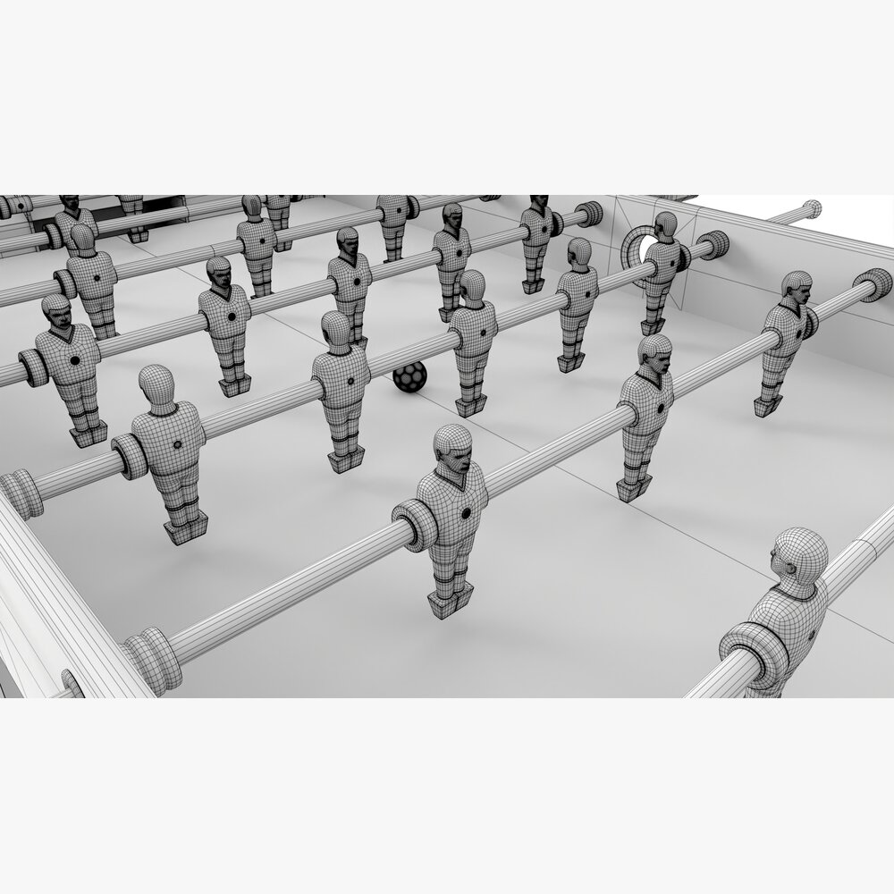 Foosball Soccer Game Table 3D model - Download Toys on 3DModels.org