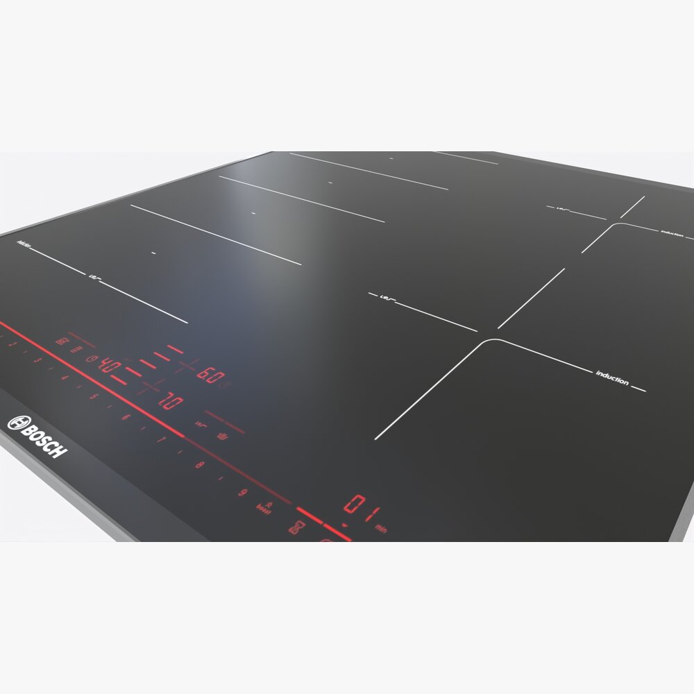 Induction Hob Multi Surface Glass Black 01 3D model - Download Home ...