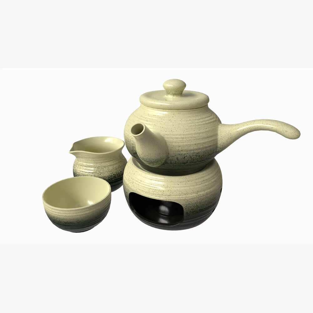 Japanese Kyusu Tea Set With Warmer 01 3D model - Download Tableware on ...