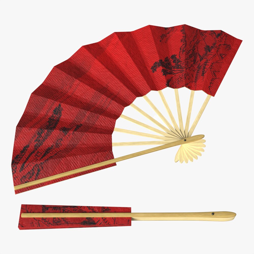 Japanese Ogi Fan For Dancing 3D model - Download Accessories on ...