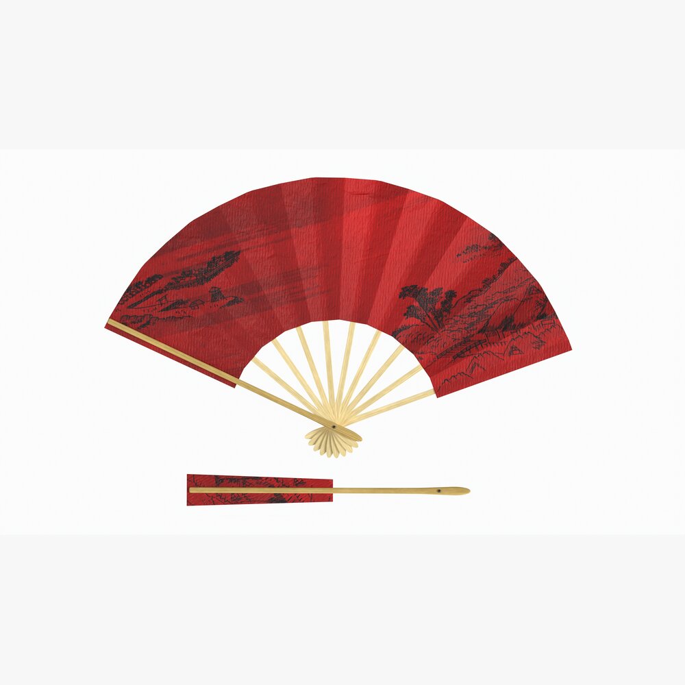Japanese Ogi Fan For Dancing 3D model - Download Accessories on ...