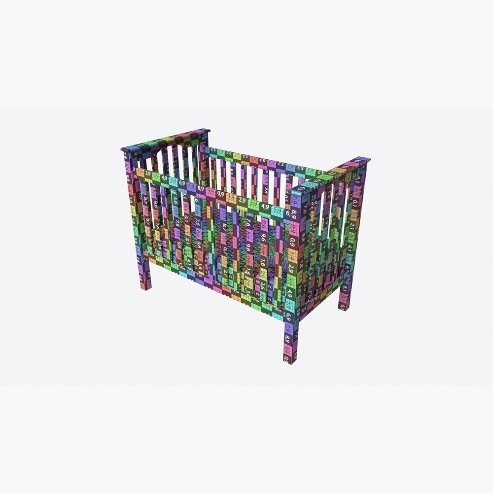 Pottery Barn Kendall Convertible Crib 3D model - Download Bed on ...