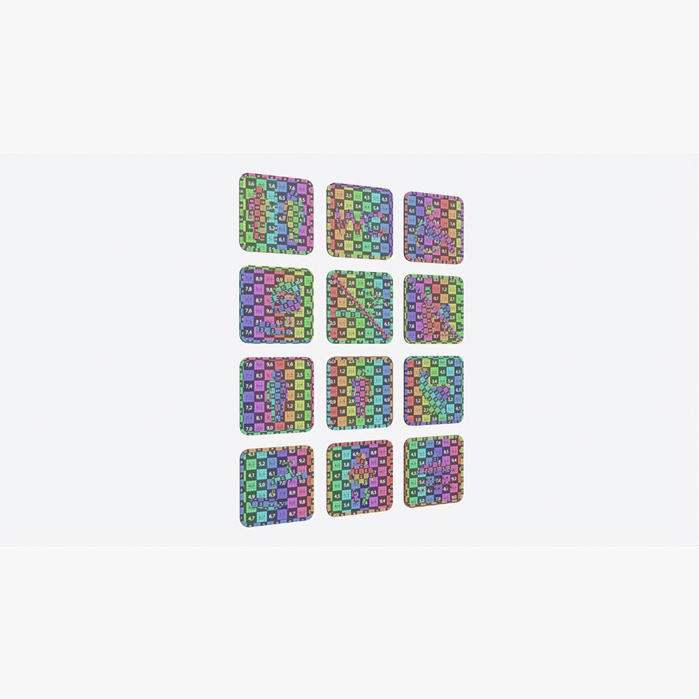 Public Spaces Warning Square Sign Set 3D model - Download Street ...