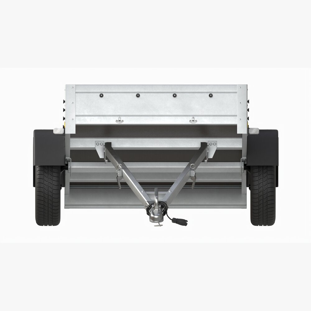 Remolque de Coche con Eje Único Modelo 3D - Descargar Trailer on ...