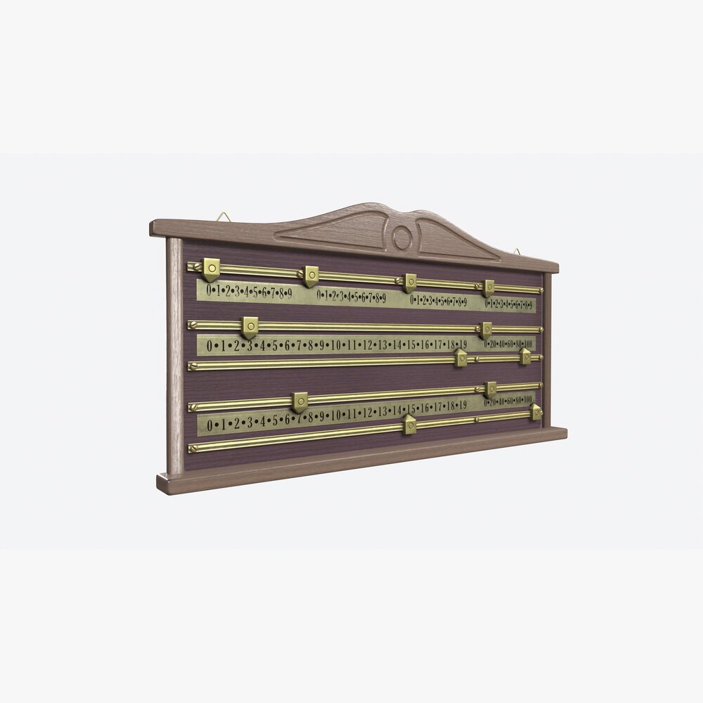 Vintage Billiard Snooker Scoreboard 3D model - Download Sports ...