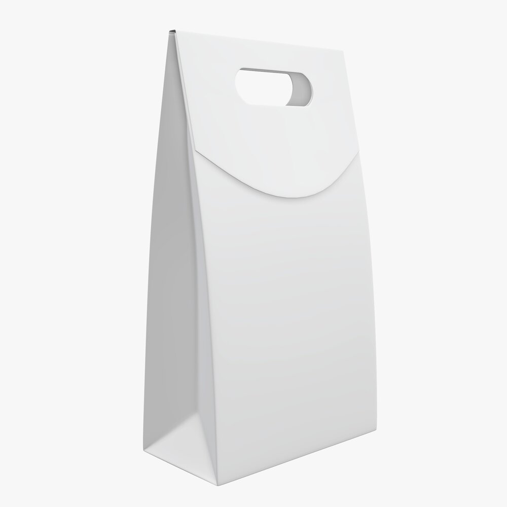 Blank White Paper Carry Bag Package Mock Up 3D model - Download Mockup ...