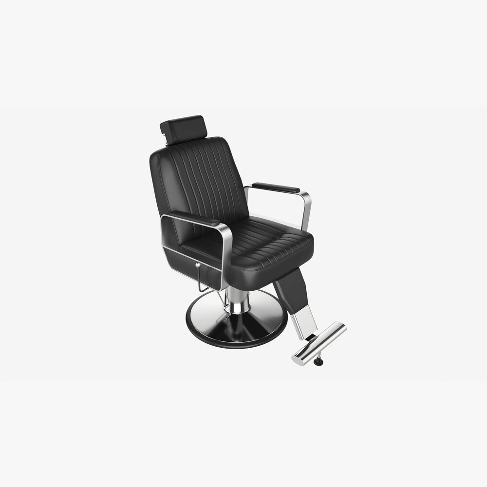 Barber Chair For Barbershop Salon Leather 3D model - Download Armchair ...