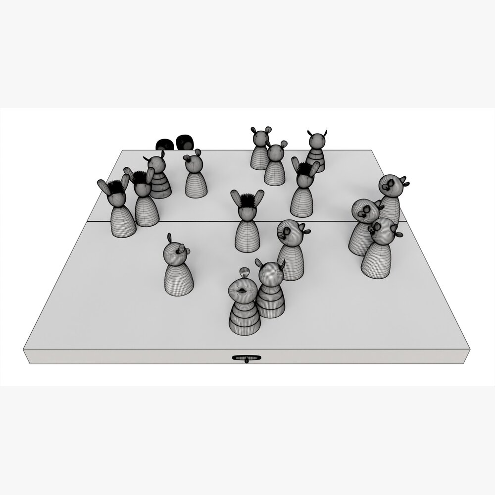 Ludo Animals Wooden Board Table Game 3D model - Download Toys on ...