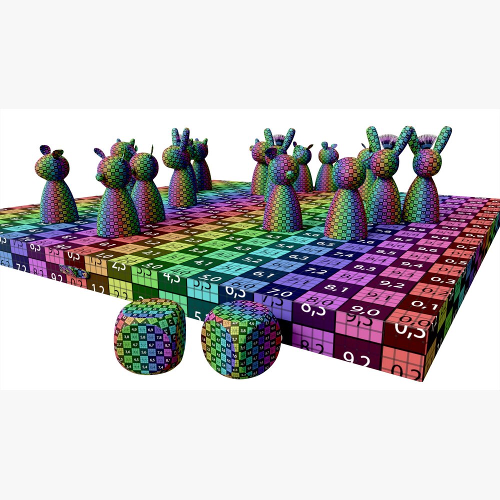 Ludo Animals Wooden Board Table Game 3D model - Download Toys on ...