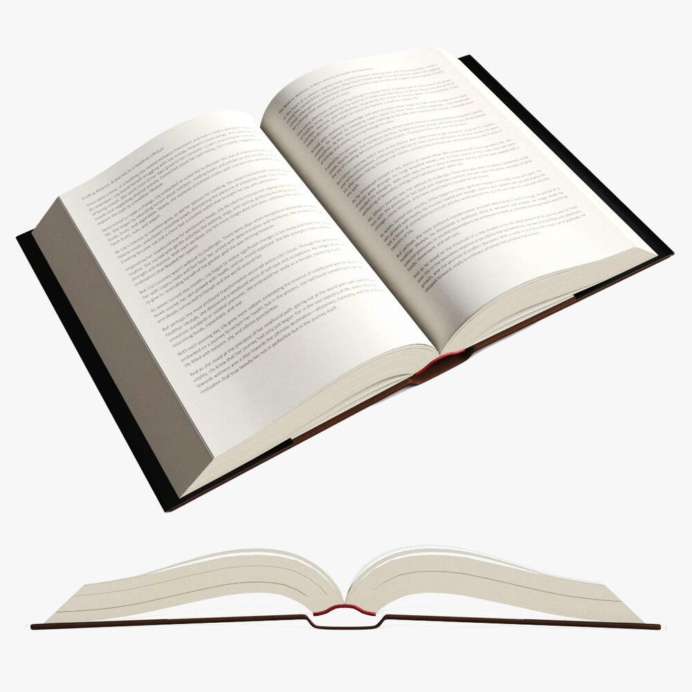 Open Book With Bookjacket And Text 3D model - Download Stationery on ...