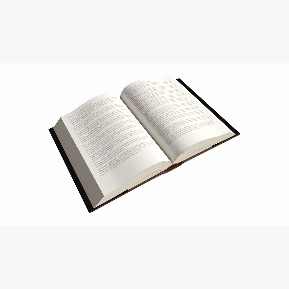 Open Book With Bookjacket And Text 3D model - Download Stationery on ...