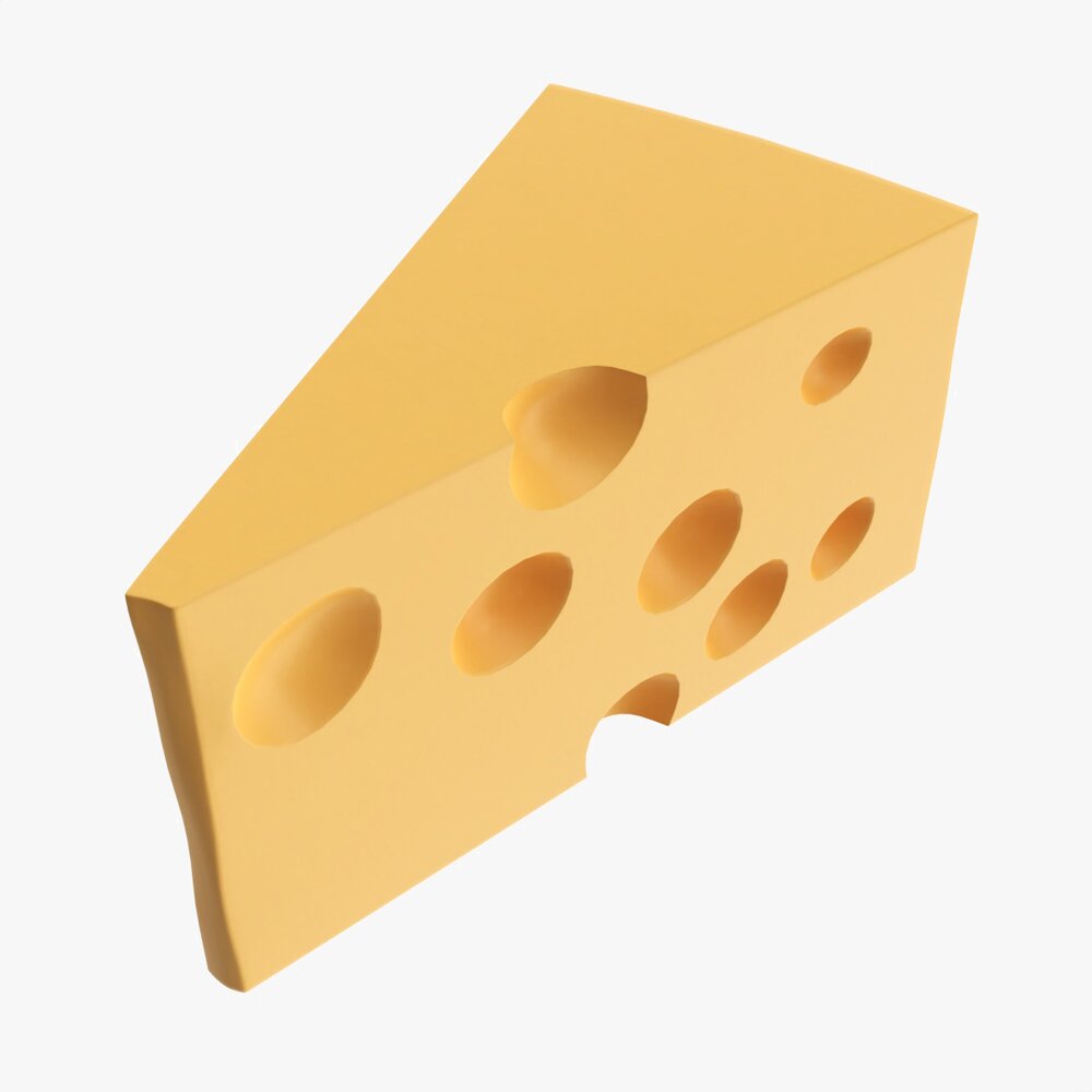 Piece Of Cheese Triangular 3D model - Download Dairy, Bakery on ...