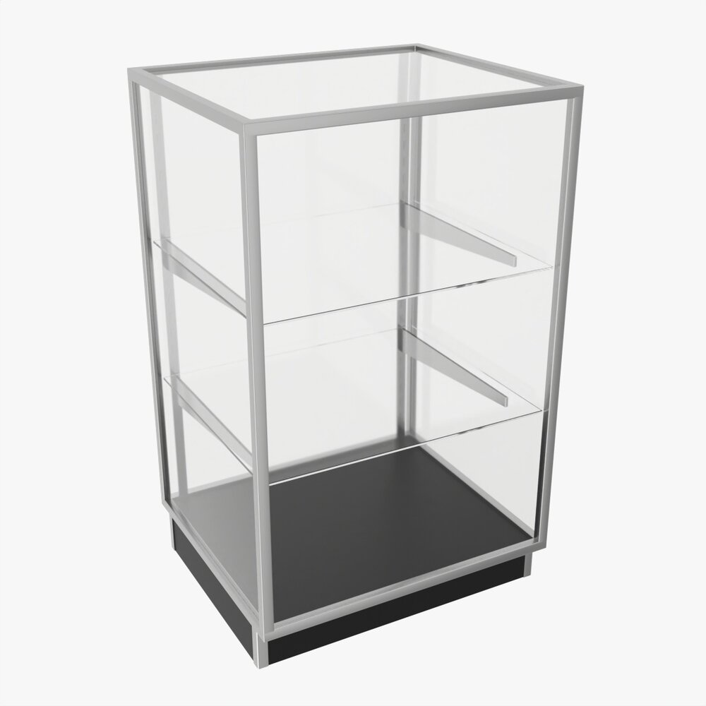 Store Glass Shelf Showcase Low 3D model - Download Shelving on 3DModels.org