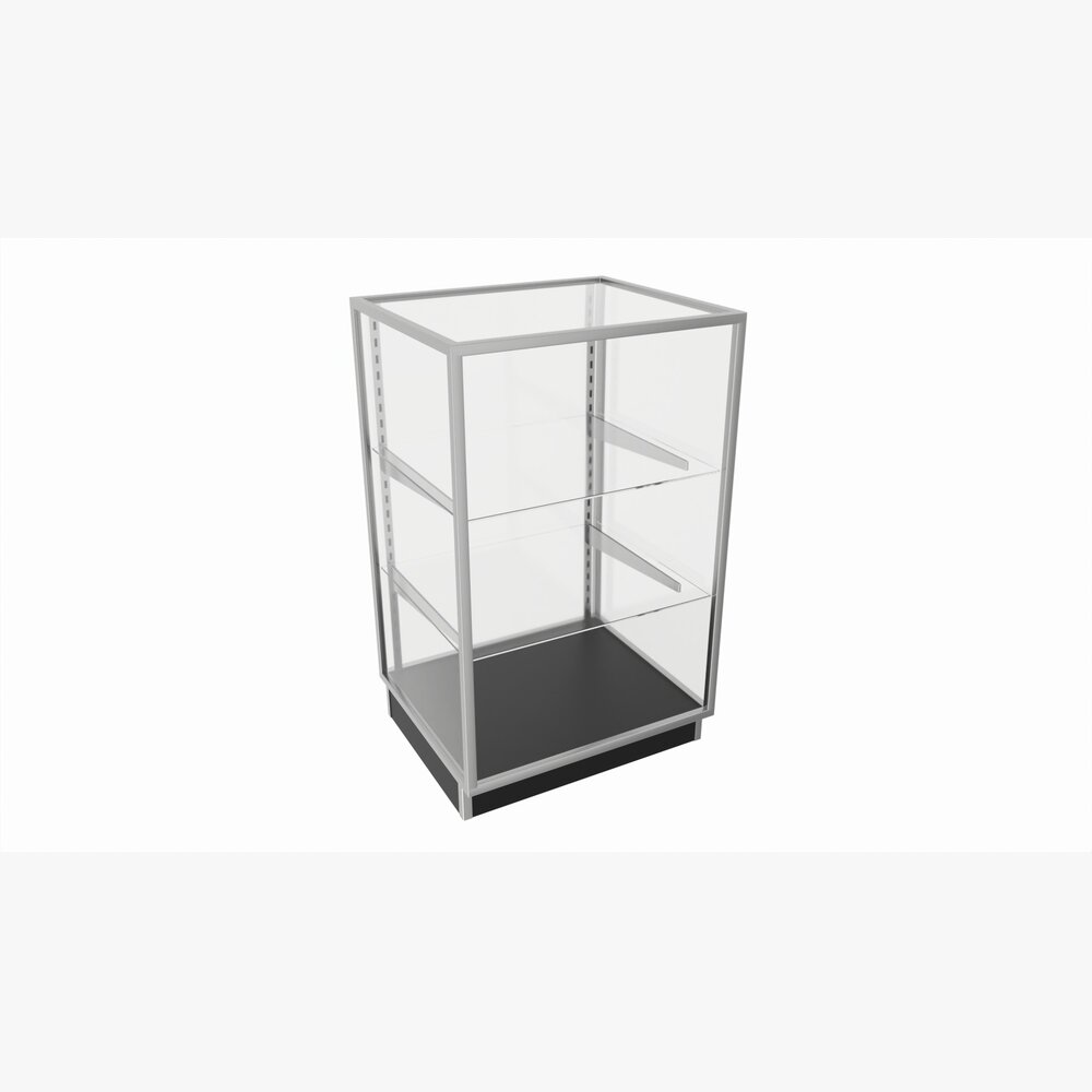 Store Glass Shelf Showcase Low 3D model - Download Shelving on 3DModels.org