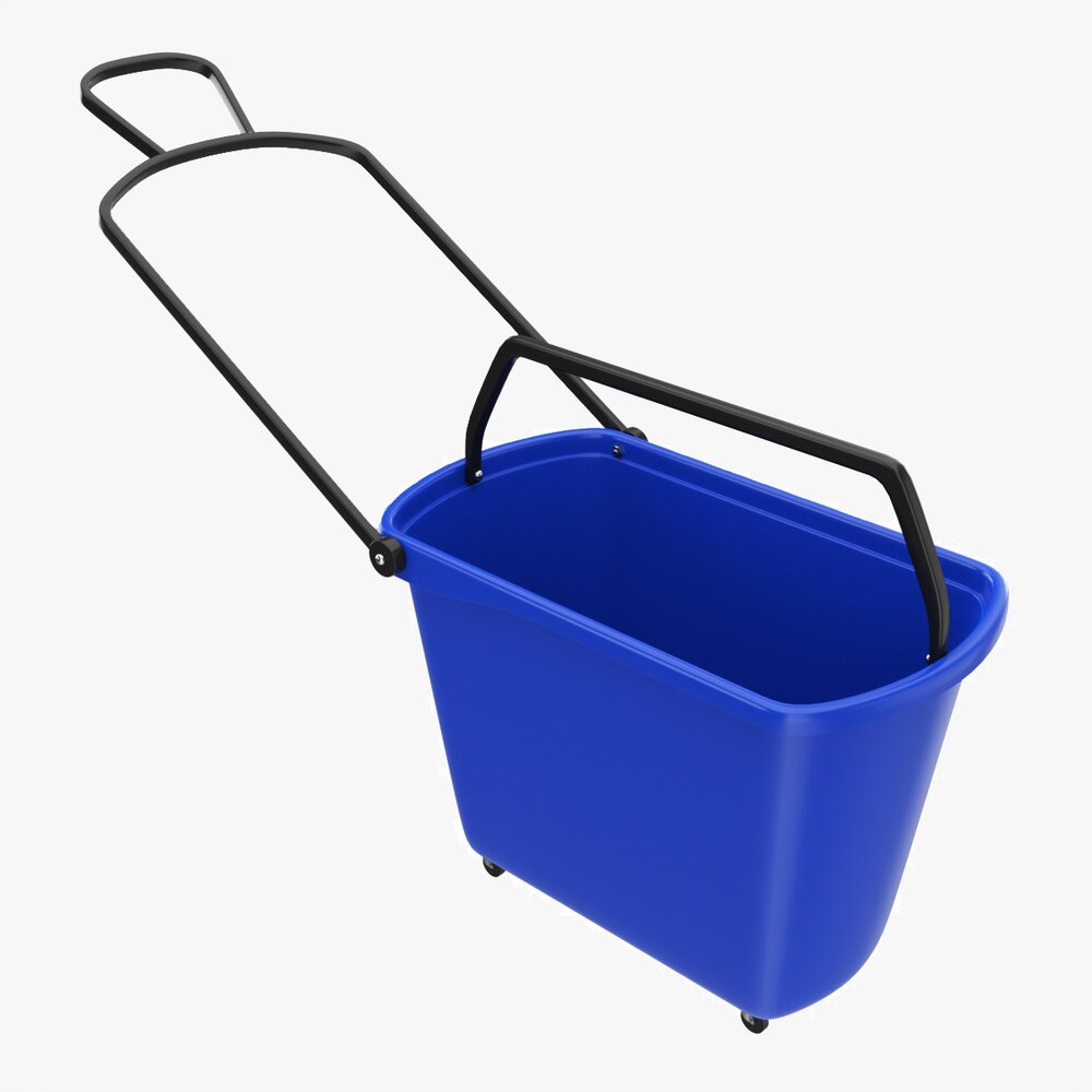 Store Rolling Shopping Basket Blue 3D model - Download Hobbies on ...
