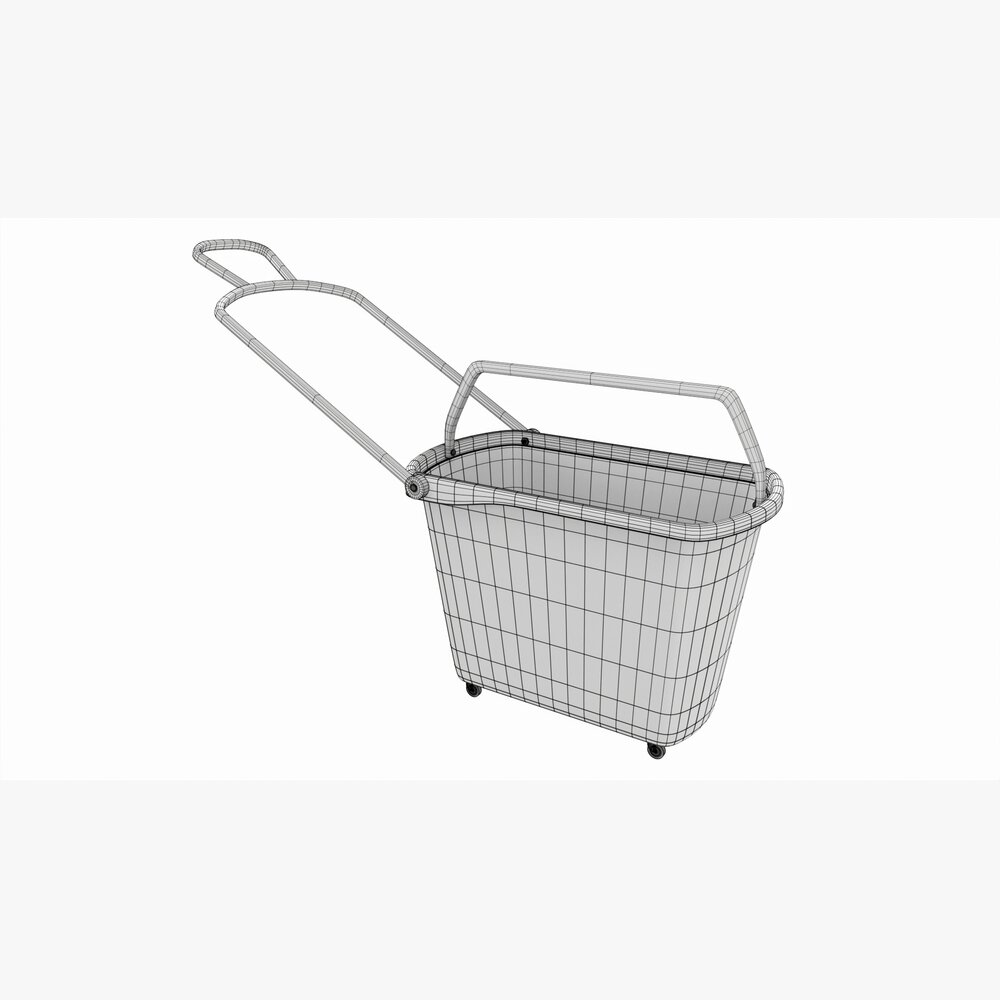 Store Rolling Shopping Basket Blue 3D model - Download Hobbies on ...